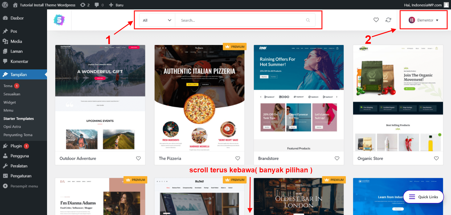 Tutorial Install Theme Astra Premium - Tutorial Wordpress