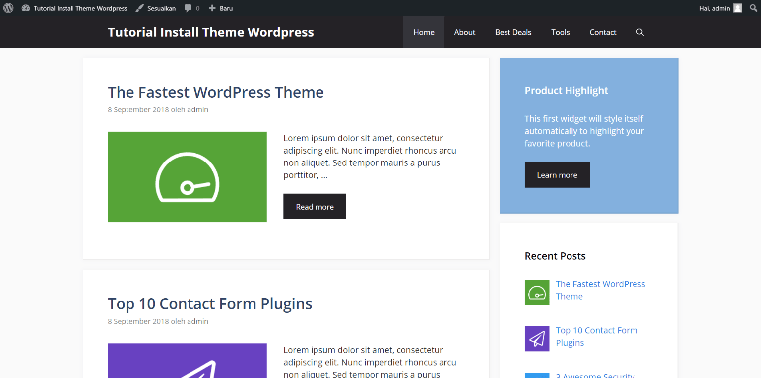 Tutorial install theme GeneratePress Pro - Tutorial Wordpress