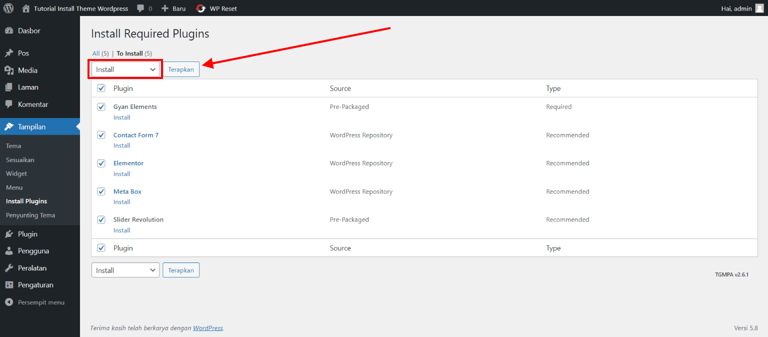 Tutorial install theme Bizix - Tutorial Wordpress