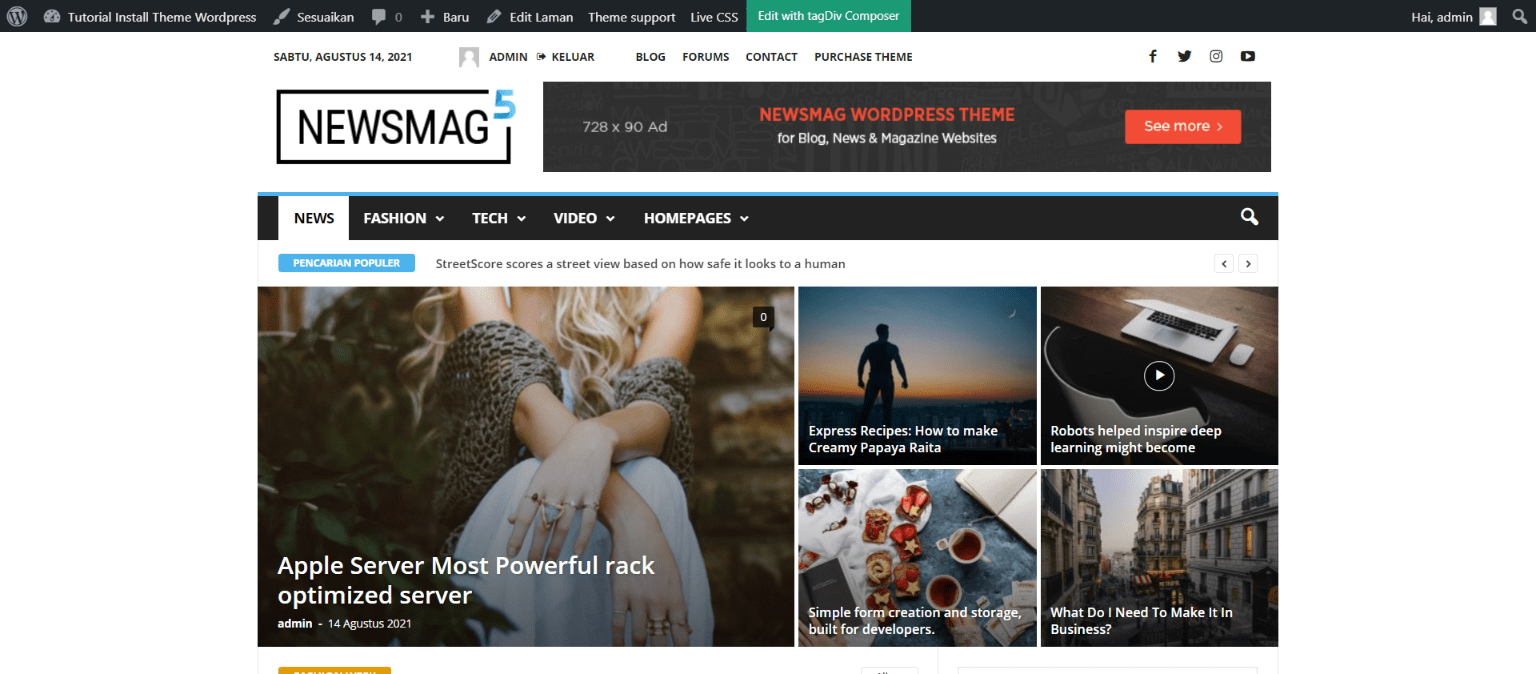 Tutorial Install Theme Newsmag Tutorial Wordpress